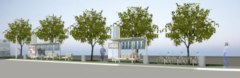 OCTA Bus Rapid Transit Station Plan | Gruen Associates